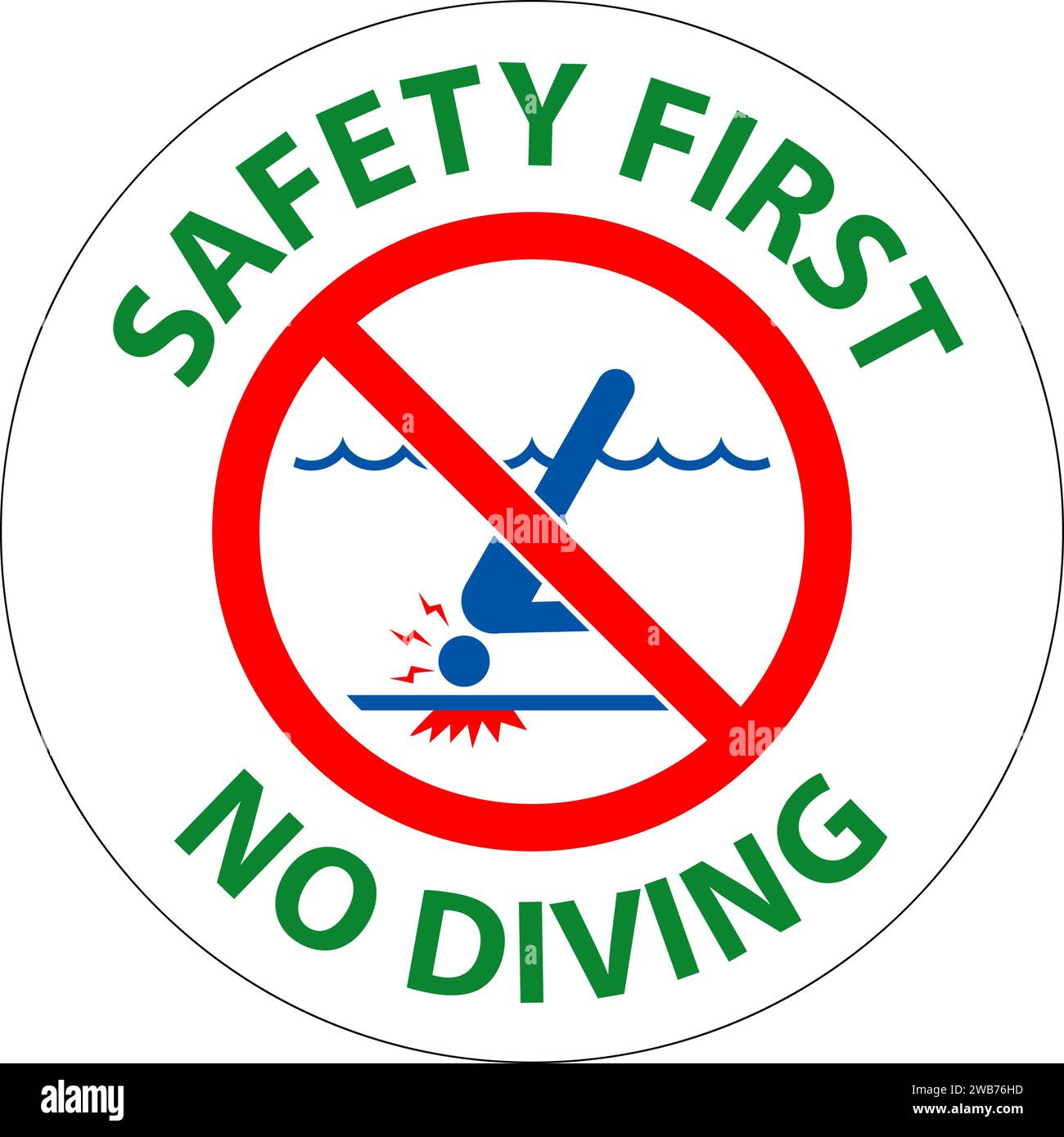 Pool Safety Sign Attention, No Diving Stock Vector Image & Art - Alamy