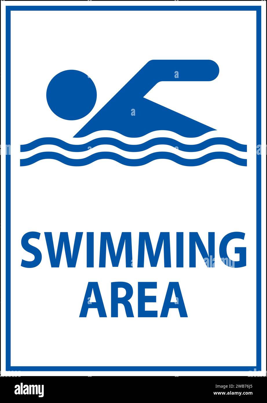 Water Safety Sign Notice -Swimming Area Stock Vector Image & Art - Alamy