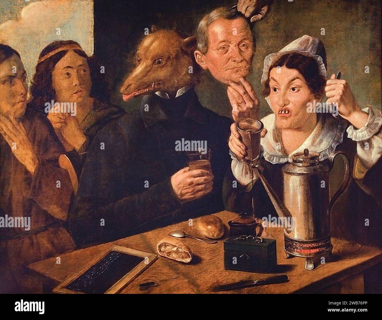 Feliks Pęczarski - Satyra na pijaństwo - scena alegoryczna Stock Photo ...