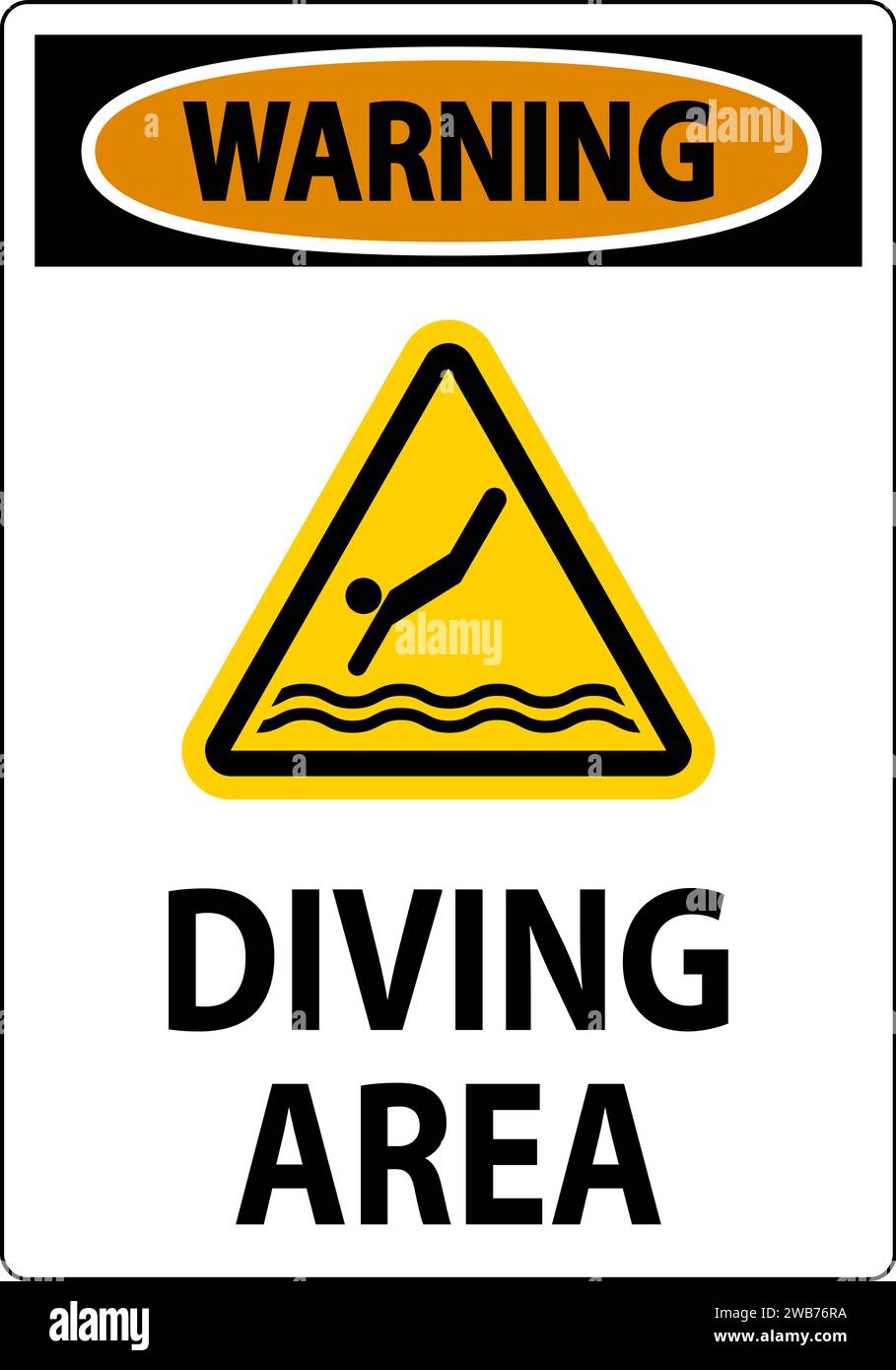 Water Safety Sign Warning - Diving Area Stock Vector Image & Art - Alamy