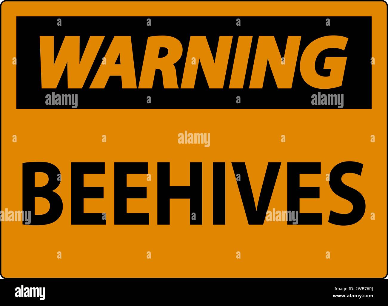 Warning Sign Beehives Stock Vector Image & Art - Alamy