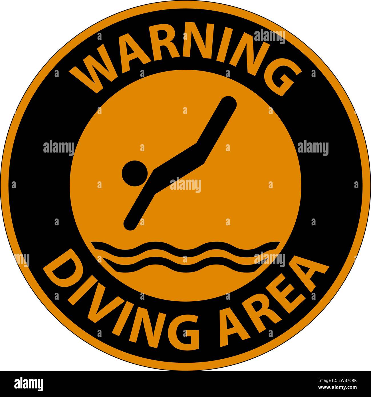 Water Safety Sign Warning - Diving Area Stock Vector Image & Art - Alamy
