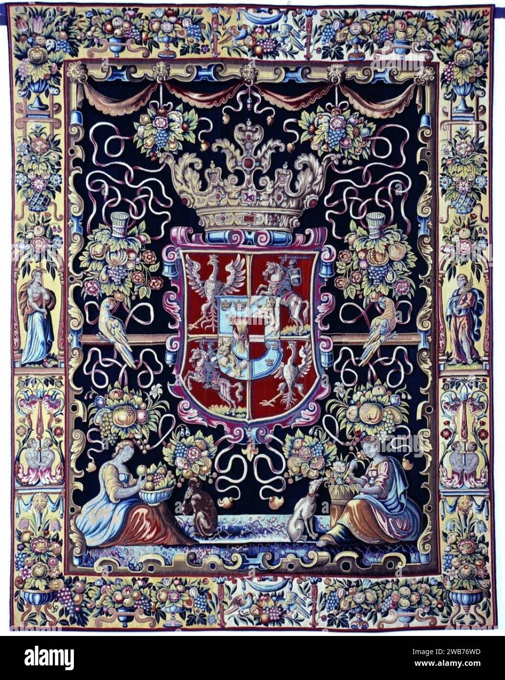 Flanders Tapestry with the coat of arms of Anna Catherine Constance ...