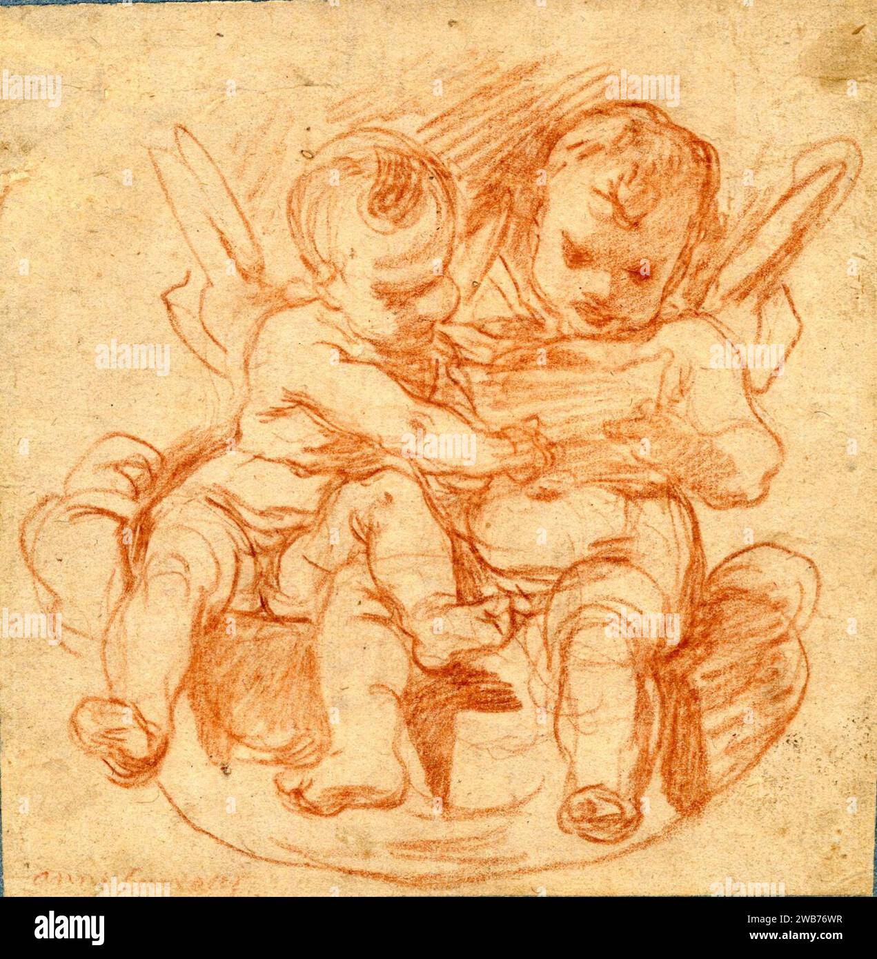 Two putti seated hi-res stock photography and images - Alamy