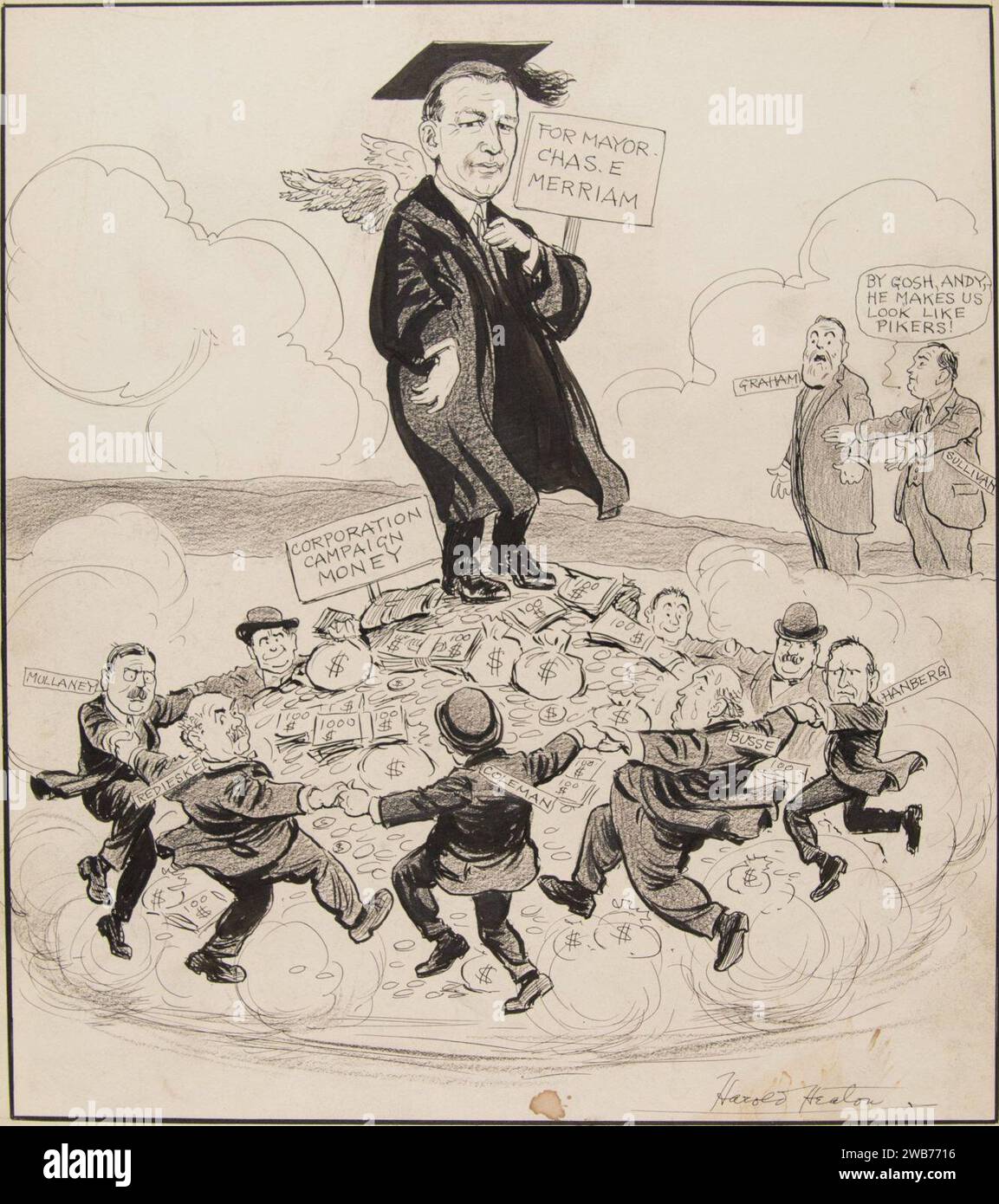 ''FOR MAYOR CHAS. E MERRIAM'' Charles Edward Merriam campaign cartoon ...