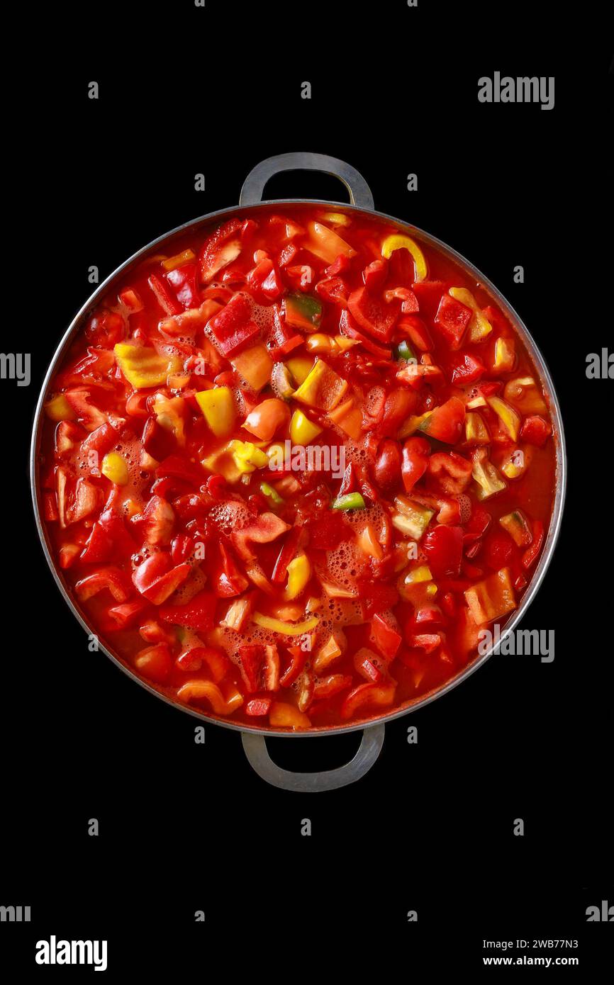 Vegetable dish lecso made from tomatoes and sweet peppers Stock Photo ...
