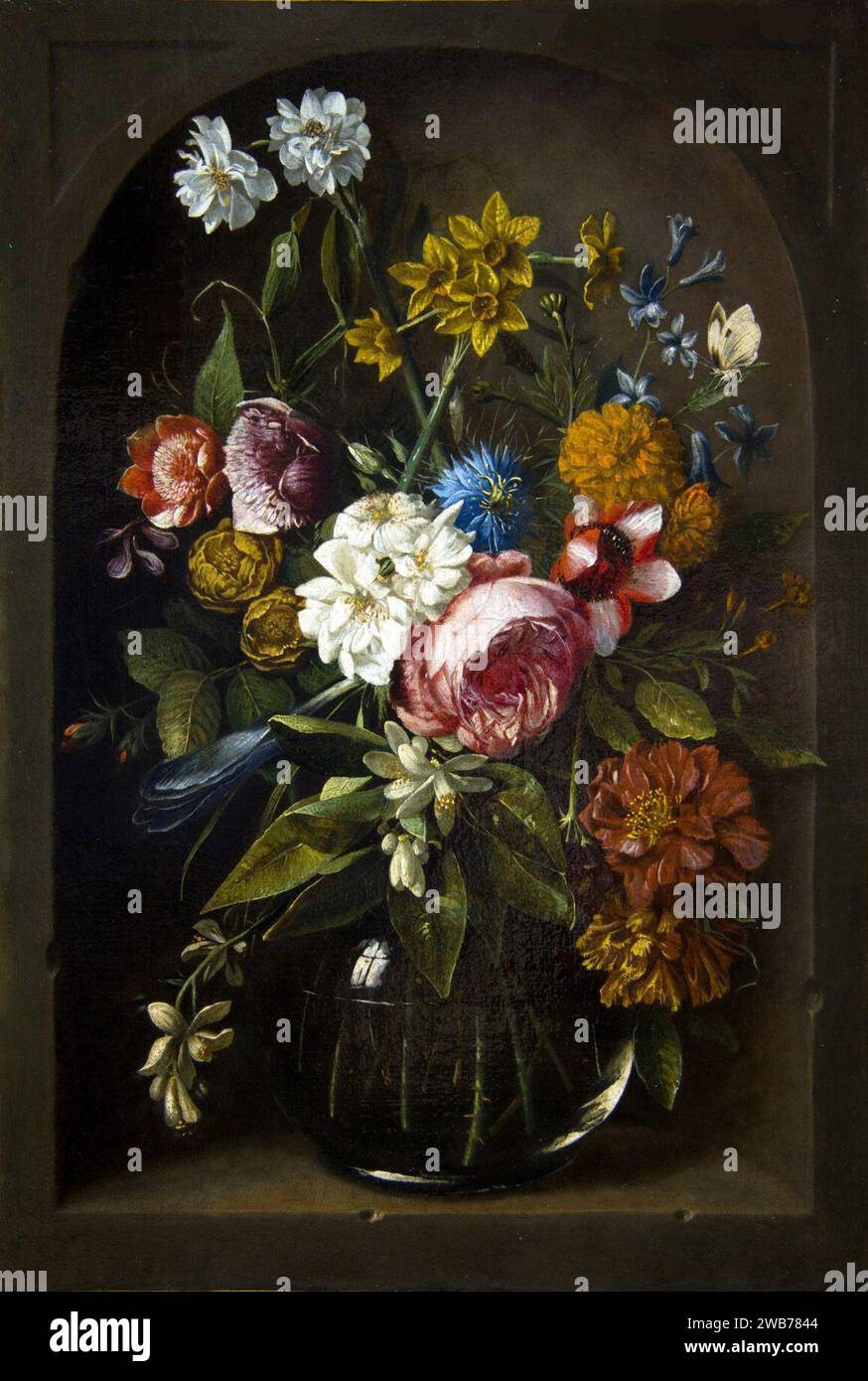 Gaspar Pieter Verbrugghen (I) - Roses, narcisses, anemonies, love-in-a ...