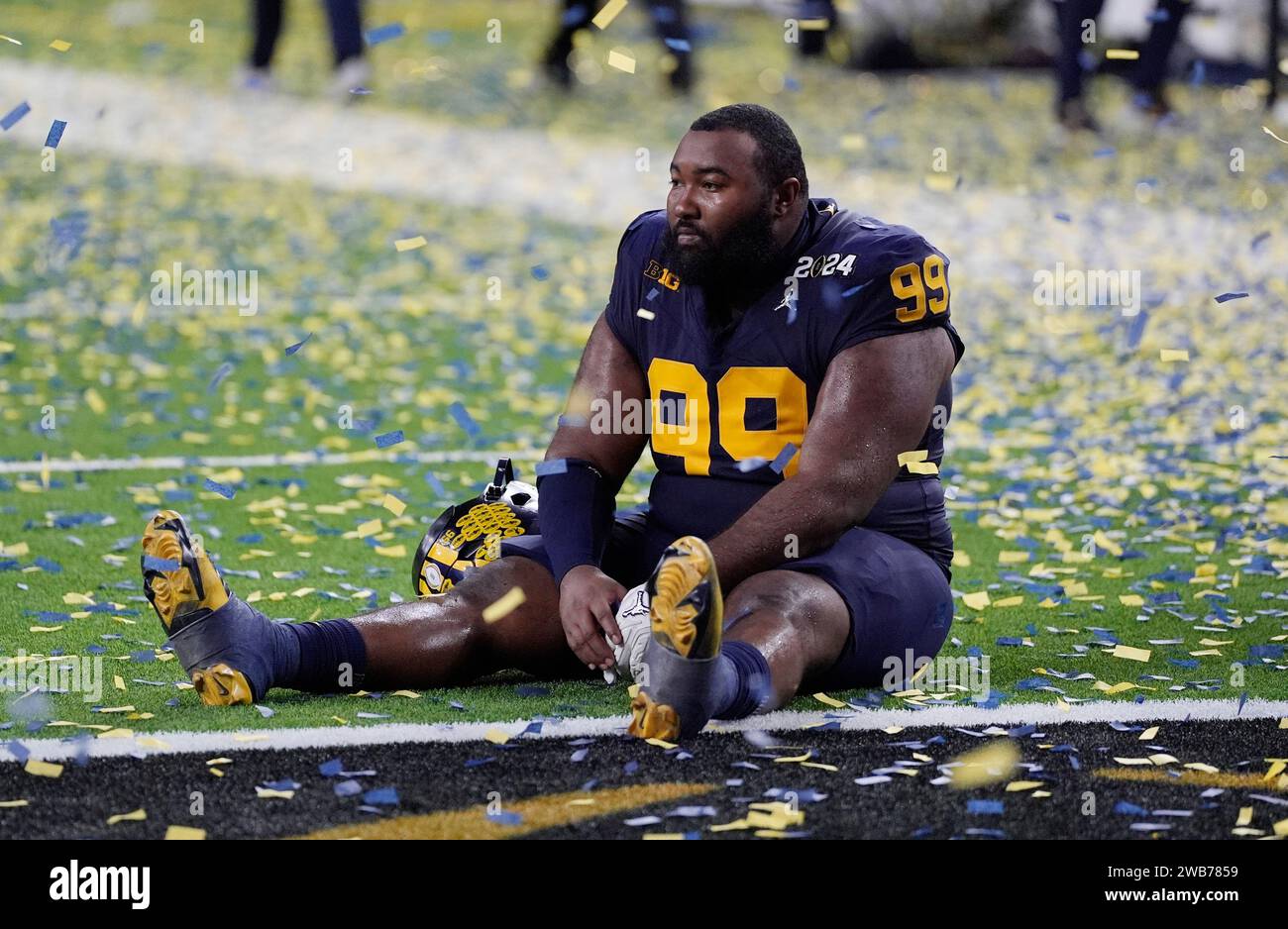Houston, United States. 08th Jan, 2024. Michigan Wolverines defensive ...