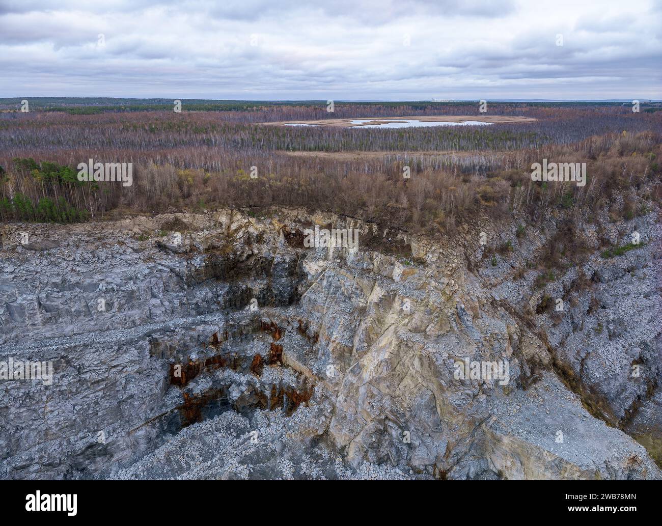 Aerial industrial quarry in autumn hi-res stock photography and images ...