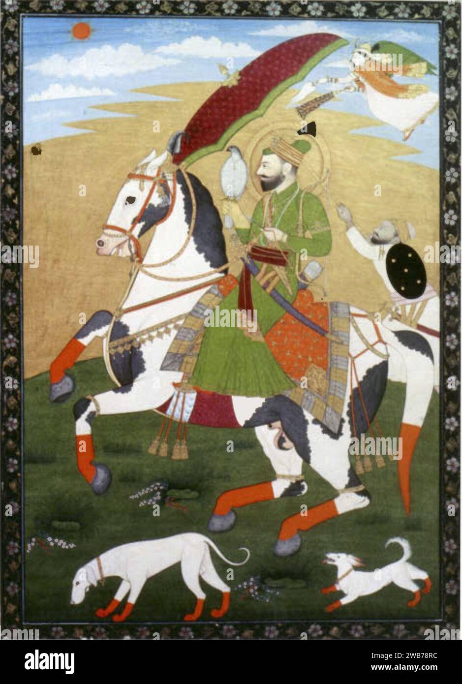 'Guru Gobind Singh on Horseback', artist of Guler-Kangra schools, early nineteenth century Stock ...