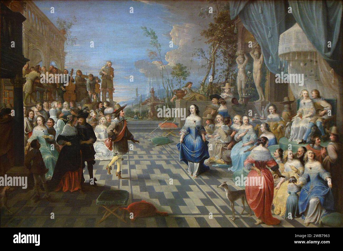 Hieronymus Janssens - Ball on the terrace of a palace, sometimes called ...