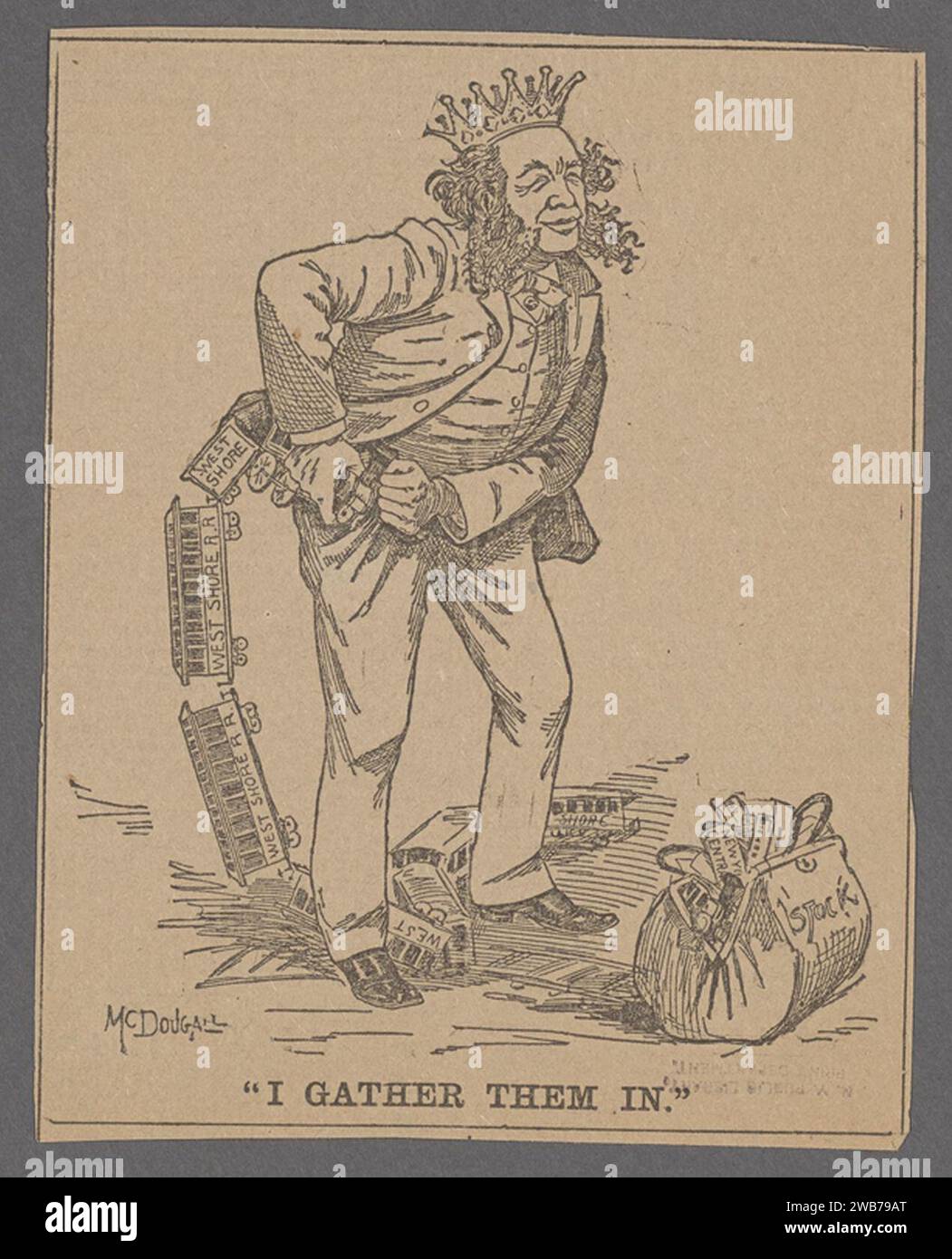 ''I gather them in.'' McDougall cartoon W. H. Vanderbilt Stock Photo ...