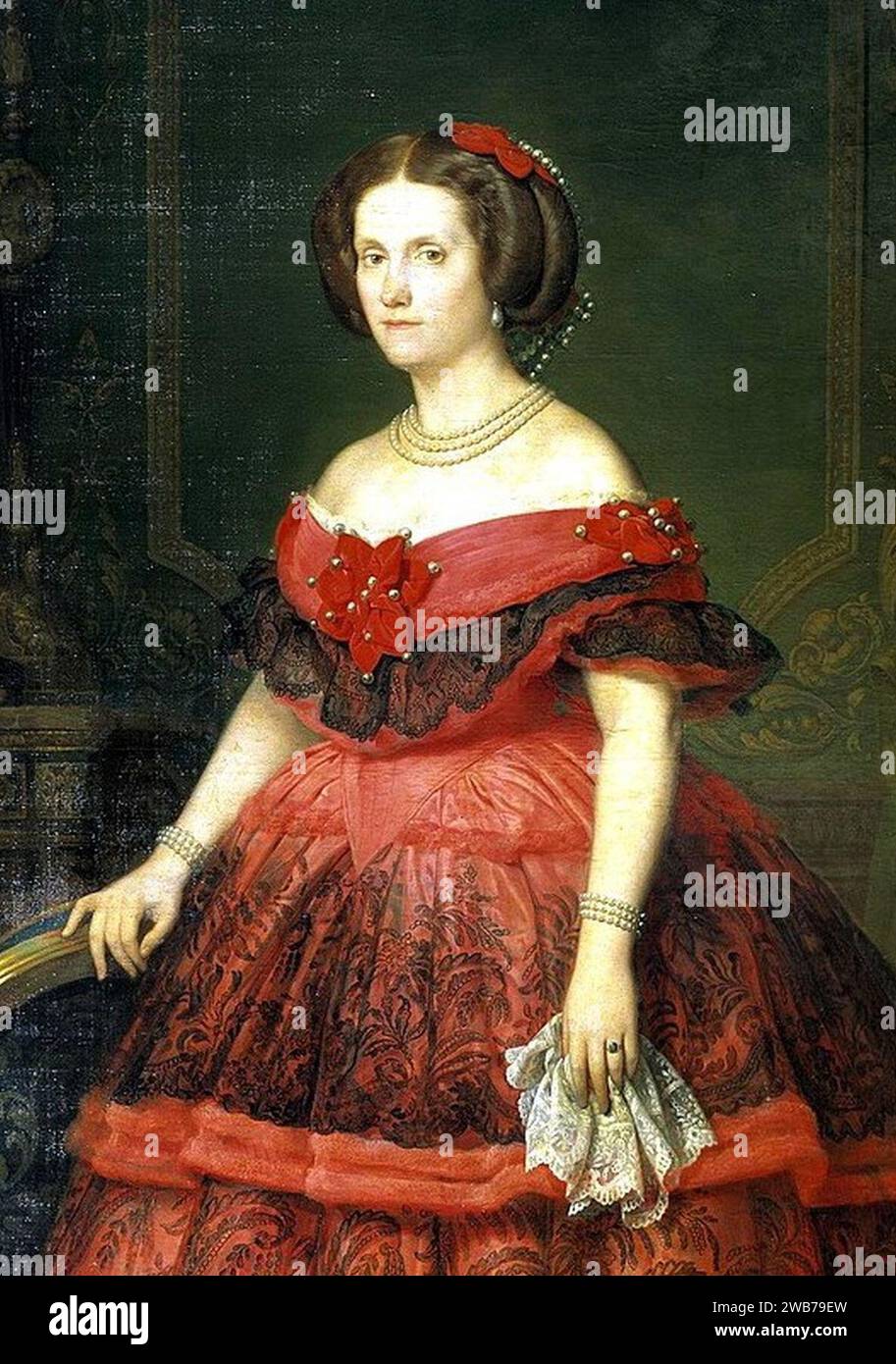 Infanta Isabel of Spain, Countess Gurowski, in 1860 (crooped Stock ...
