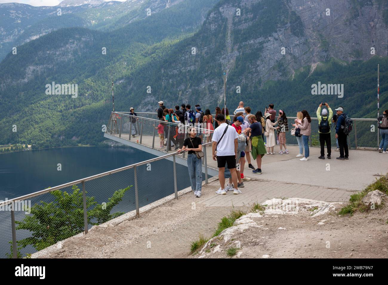 Hallstatt, Austria - June 17, 2023: People on the Hallstatt SkyWalk ...