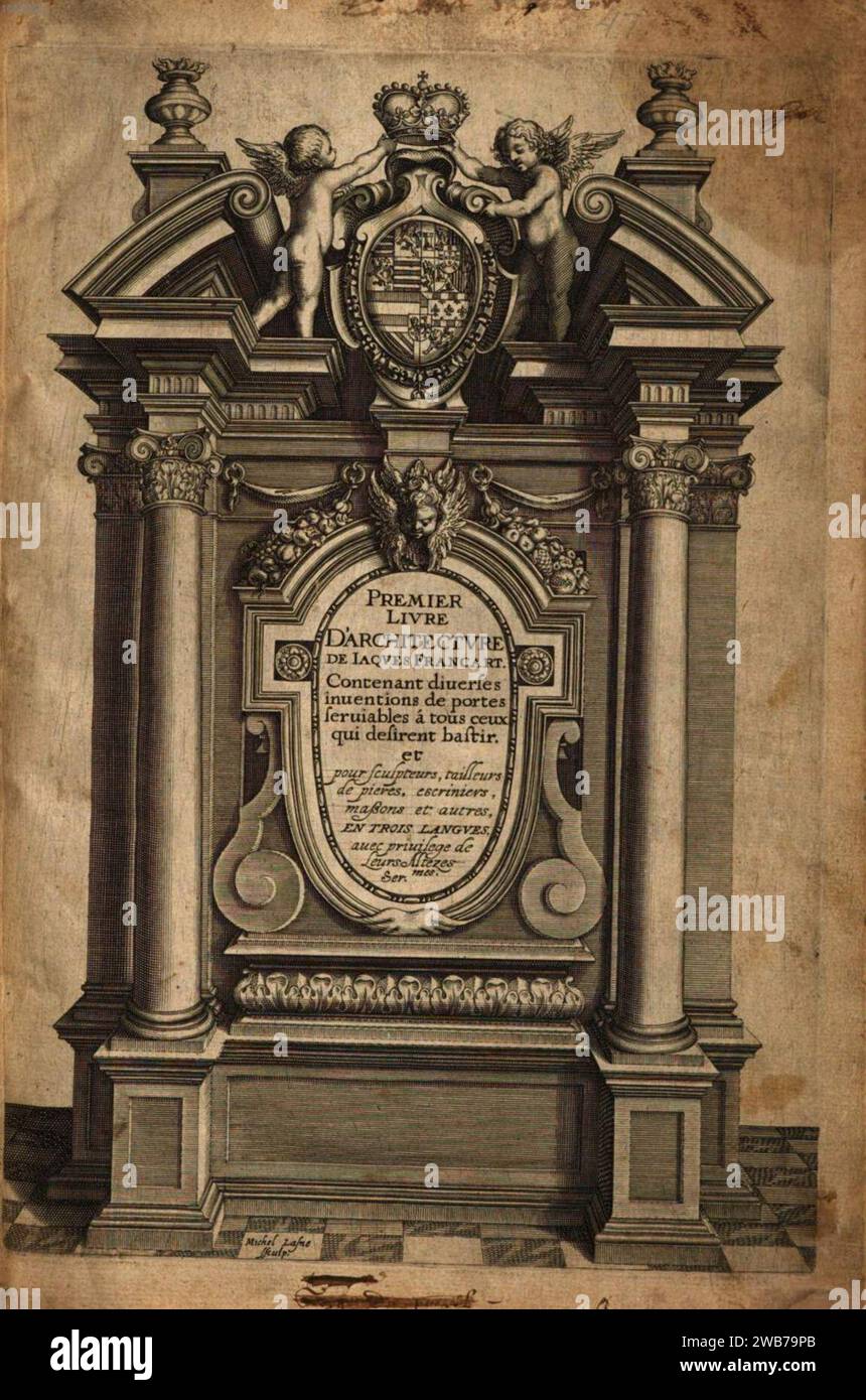 Jacob Francquart - Premier livre d'architecture, Frontispiece Stock ...
