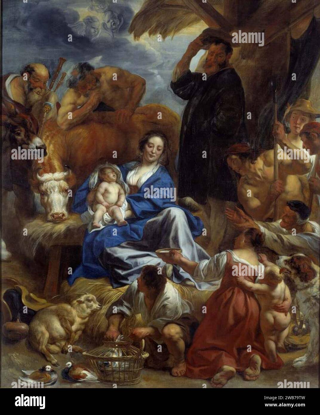 Jacob Jordaens - Adoration of the Shepherds (Lyon Stock Photo - Alamy