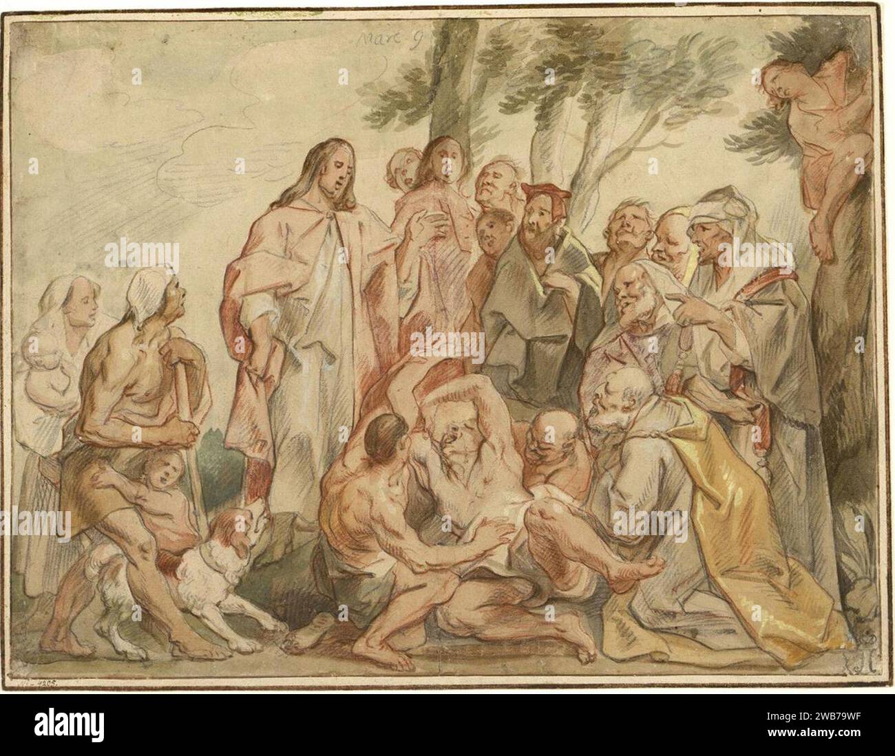 Jacob Jordaens - Christ, Healing the Man Possessed by Devils Stock ...