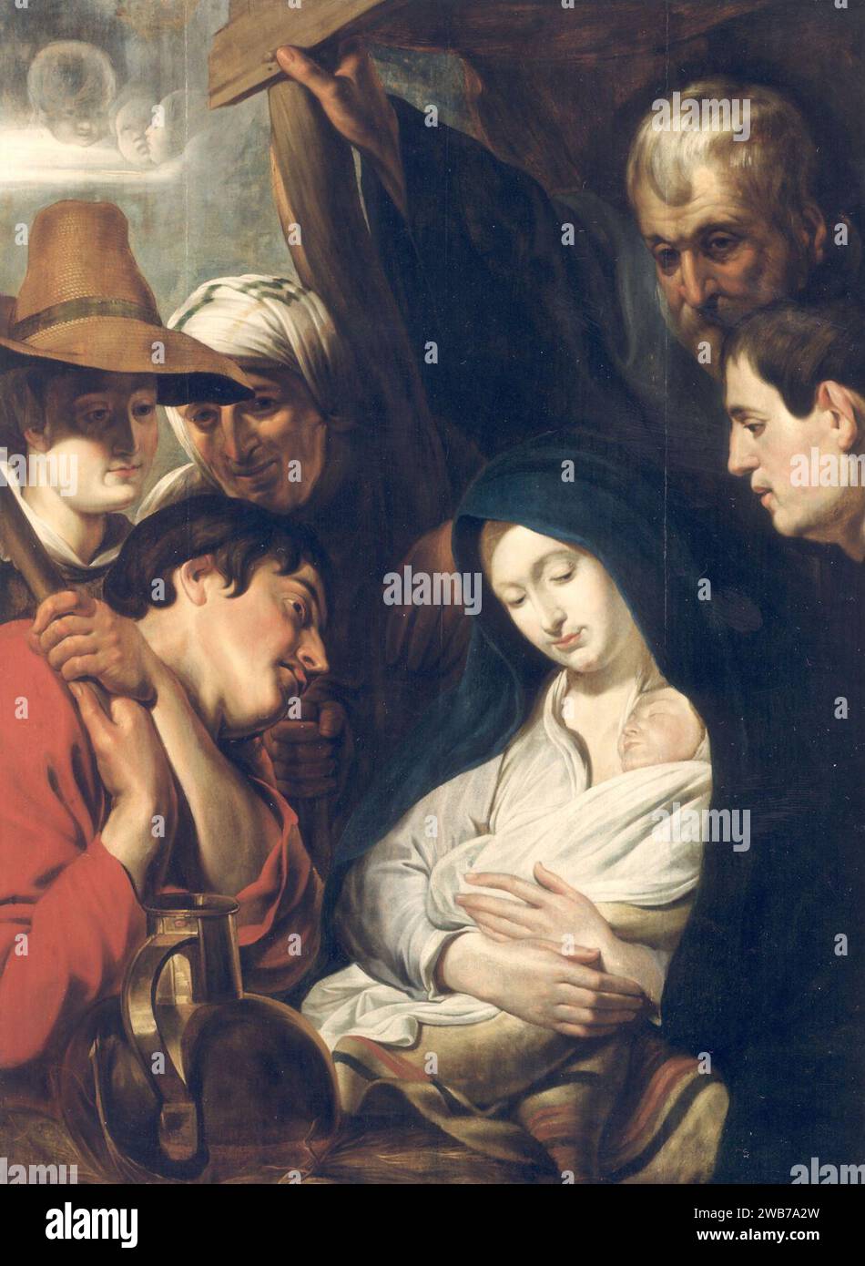 Jacob Jordaens - The adoration of the shepherds Stock Photo - Alamy