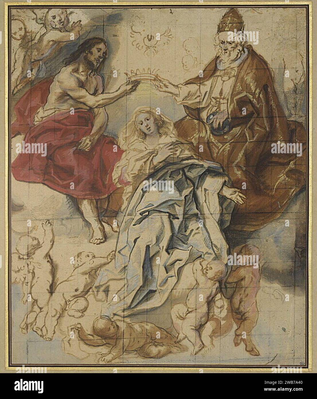 Jacob Jordaens - The Coronation of the Virgin by the Holy Trinity Stock ...