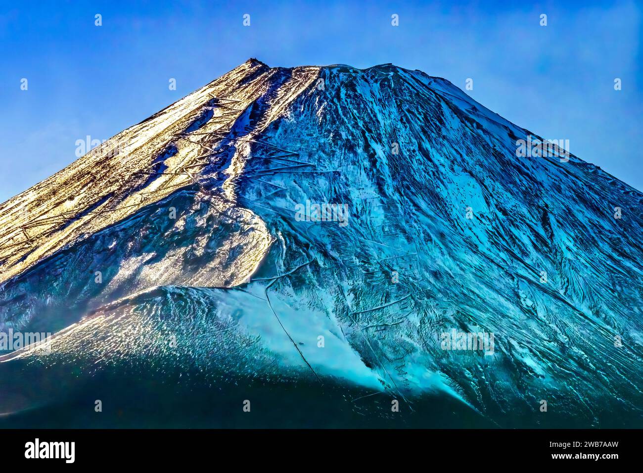 Colorful Snowy Mount Fuji Mountain Hakone Kanwagawa Japan. Last ...