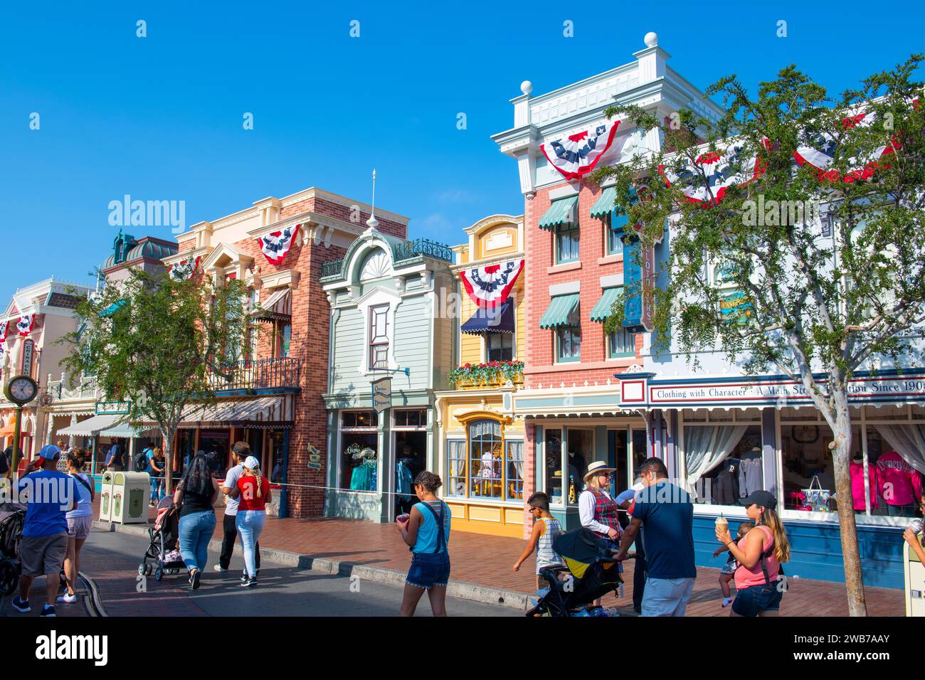 Historic commercial buildings on Main Street at Disneyland Park in ...