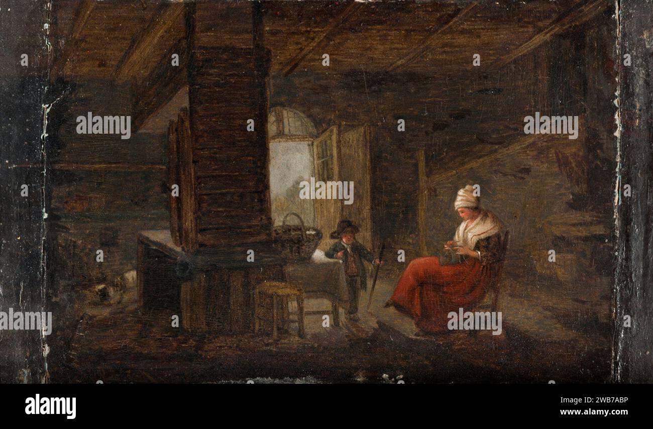 Jacques-Albert Senave - Interior of a thatched cottage Stock Photo - Alamy