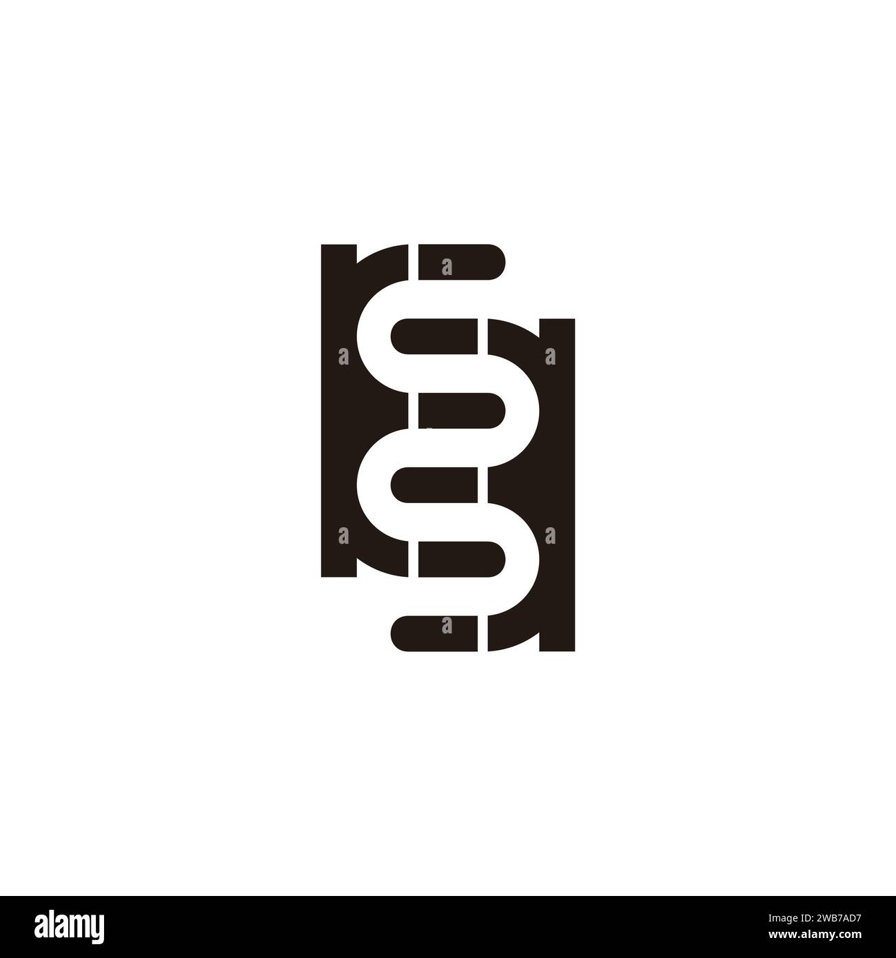 letter ss snake shape curves linear logo vector Stock Vector Image ...