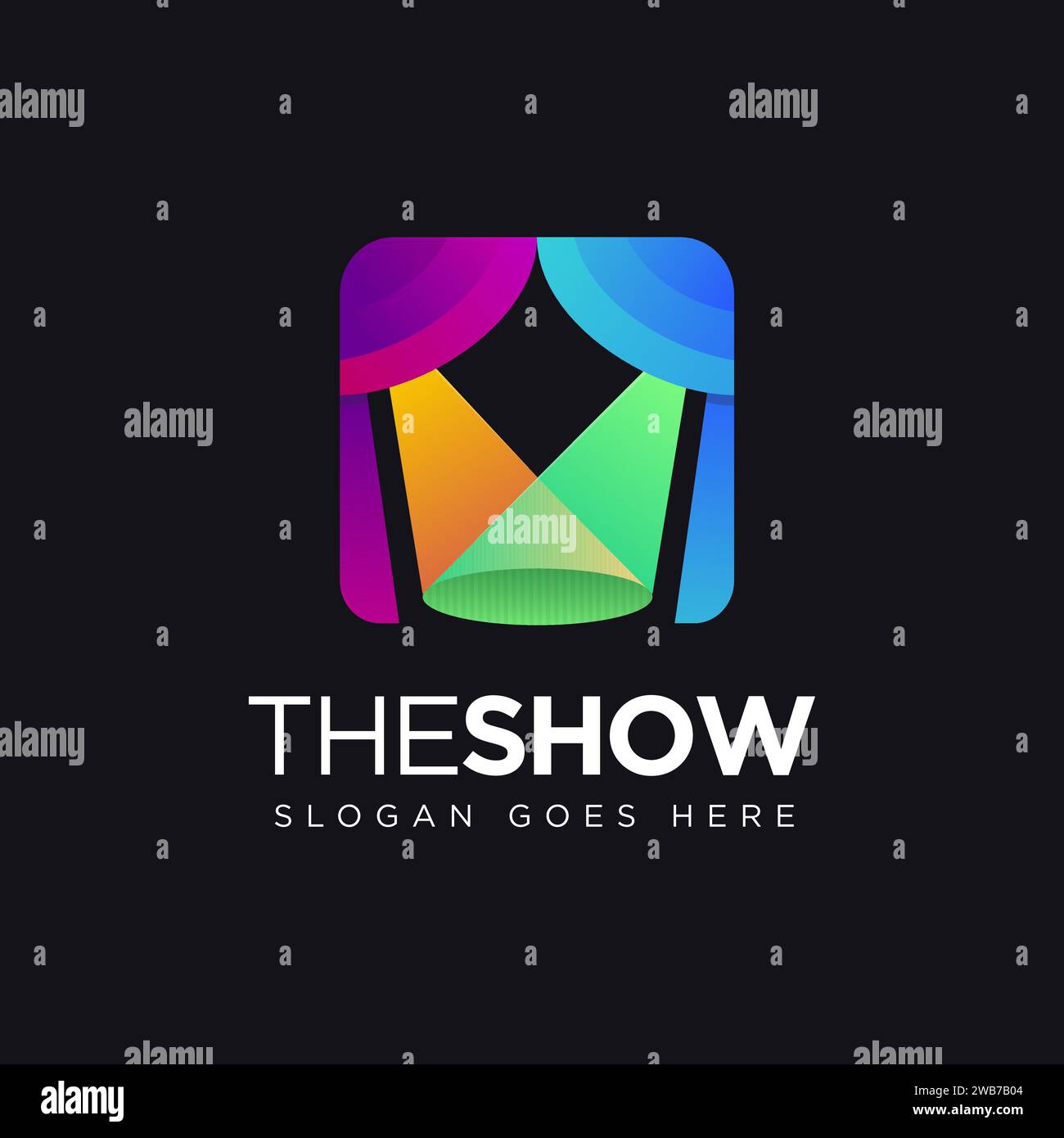 Simple modern colorful lighting stage show logo Stock Vector Image ...