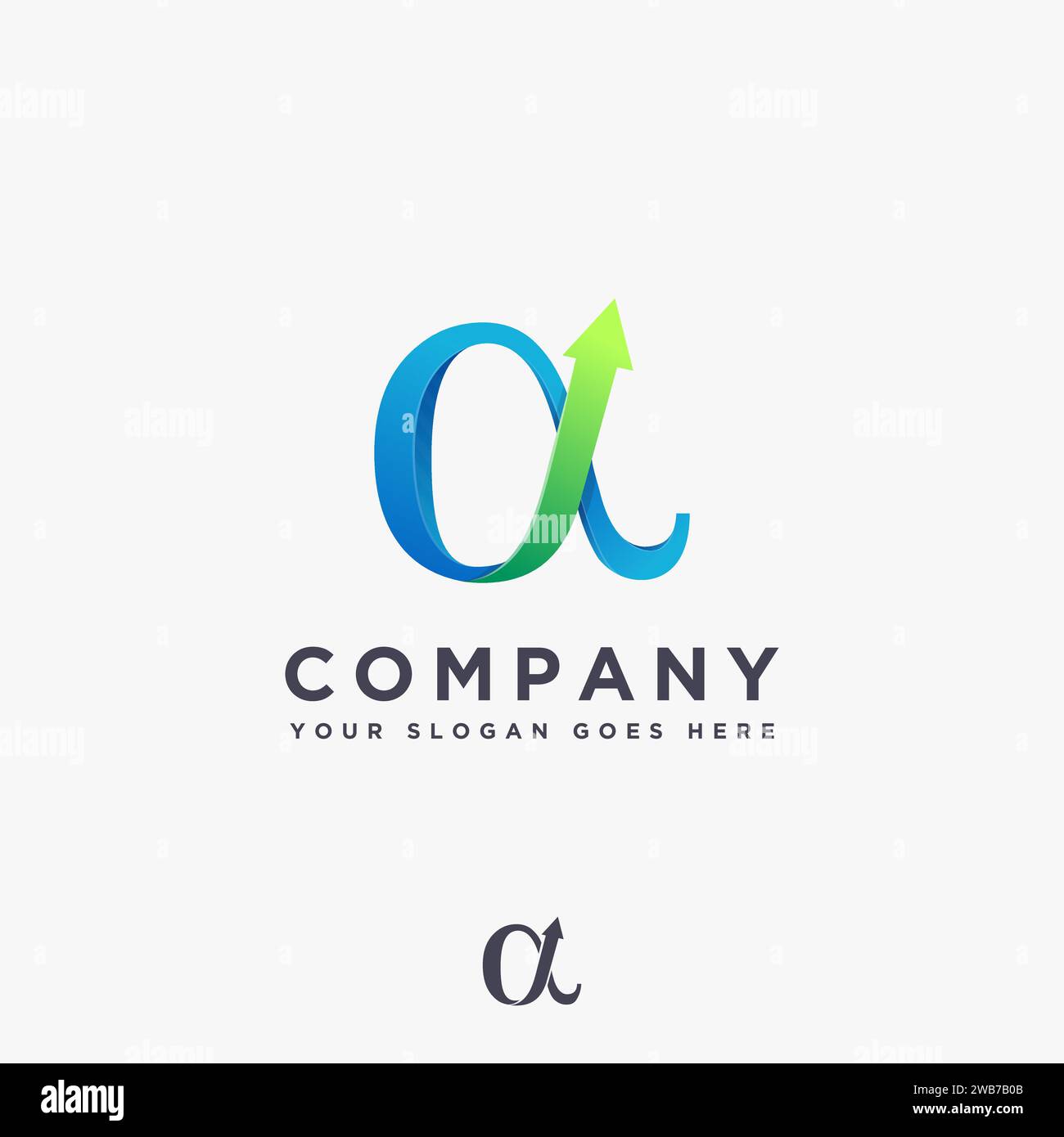 Alpha symbol of Growth Financial Logo icon vector on white background ...