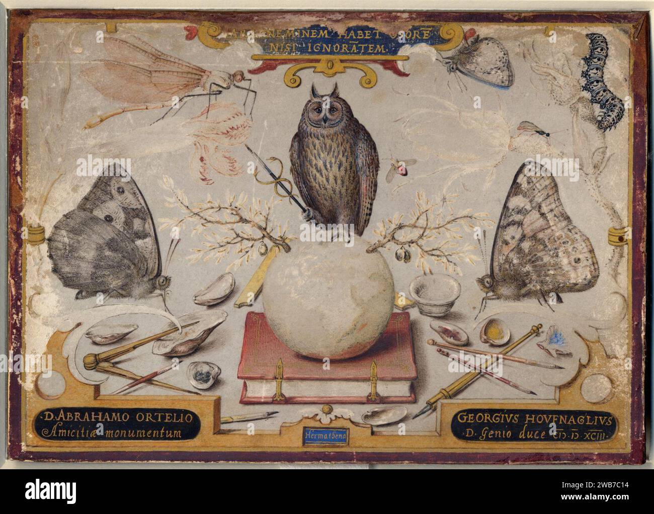 Joris Hoefnagel - Allegory for Abraham Ortelius Stock Photo - Alamy