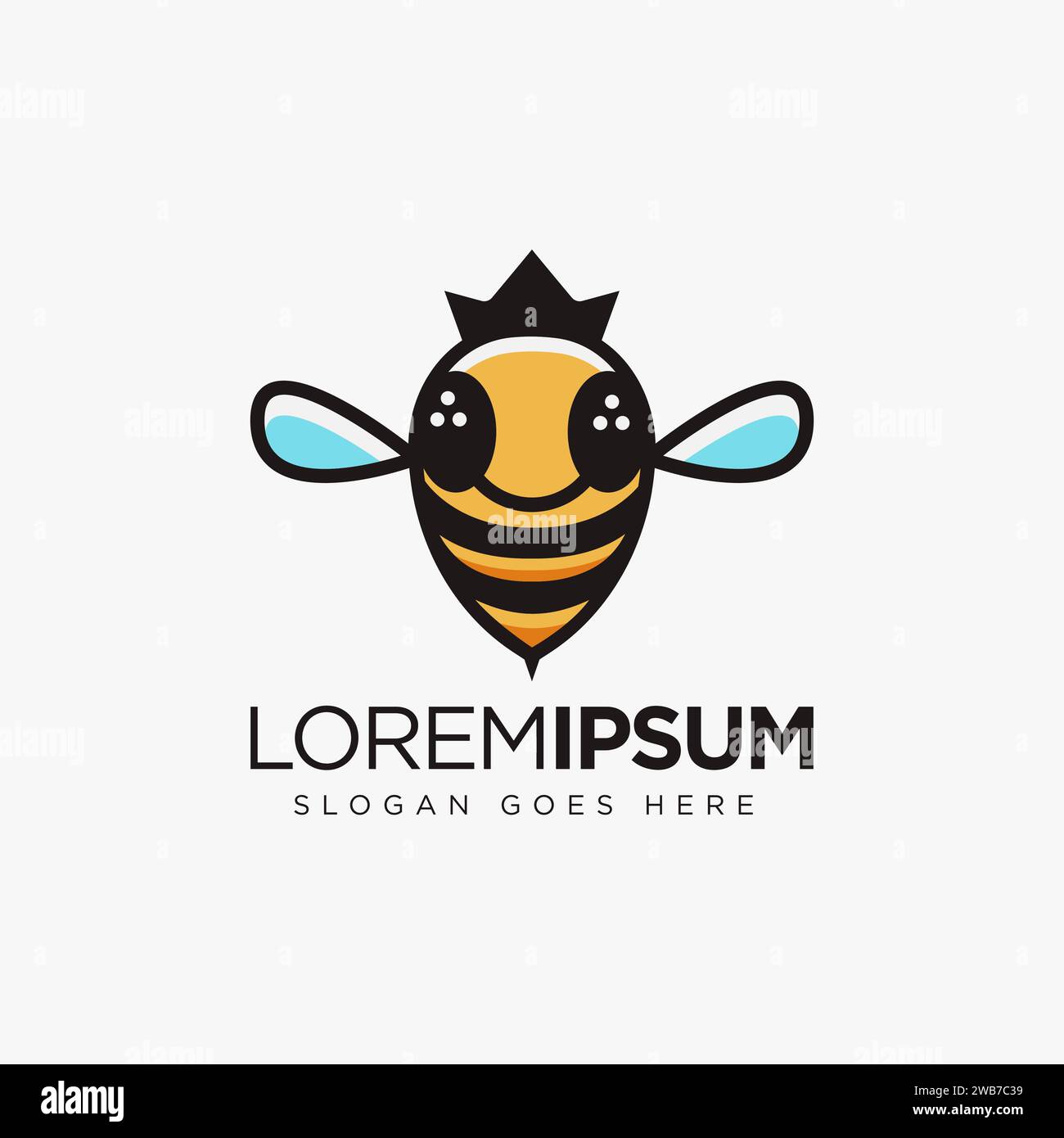 Simple and fun queen bee logo icon vector template on white background ...