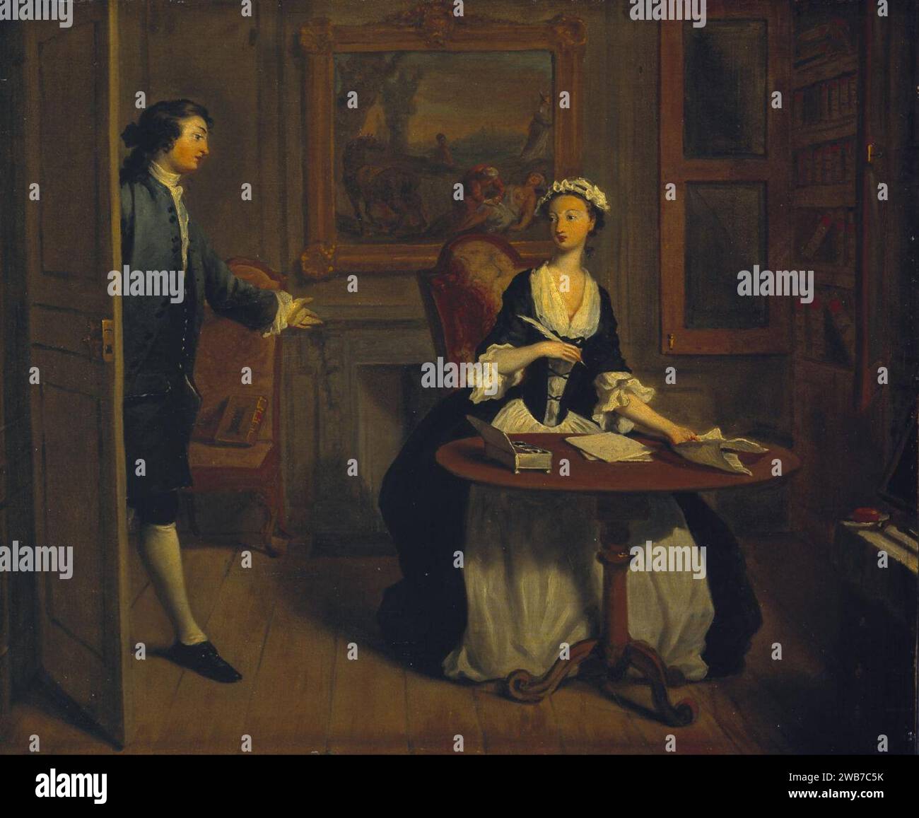 Joseph Highmore (1692-1780) - I, Mr B. Finds Pamela Writing Stock Photo ...