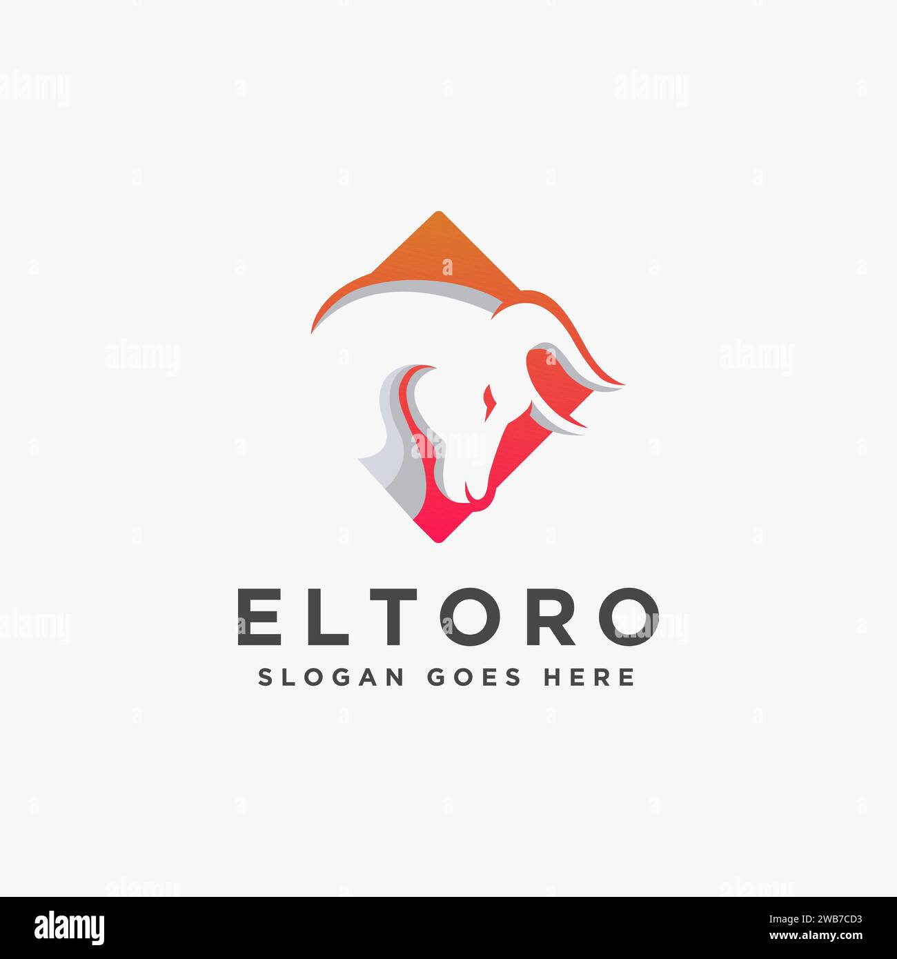 Modern geometric bull logo icon vector template on white background ...