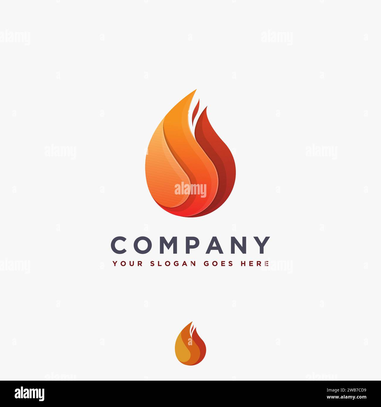 Modern geometric fire flame logo icon vector template on white ...