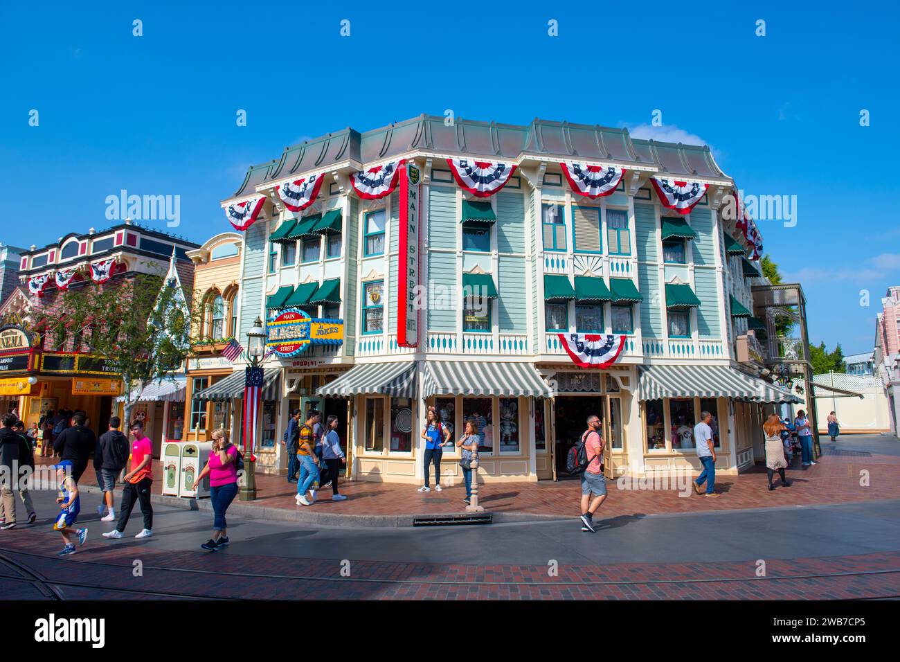 Historic commercial buildings on Main Street at Disneyland Park in ...