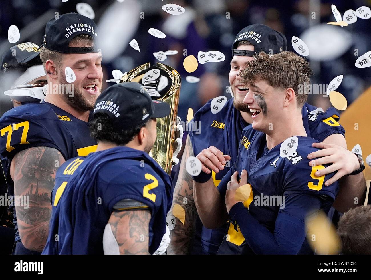 Houston, United States. 08th Jan, 2024. Michigan Wolverines offensive ...