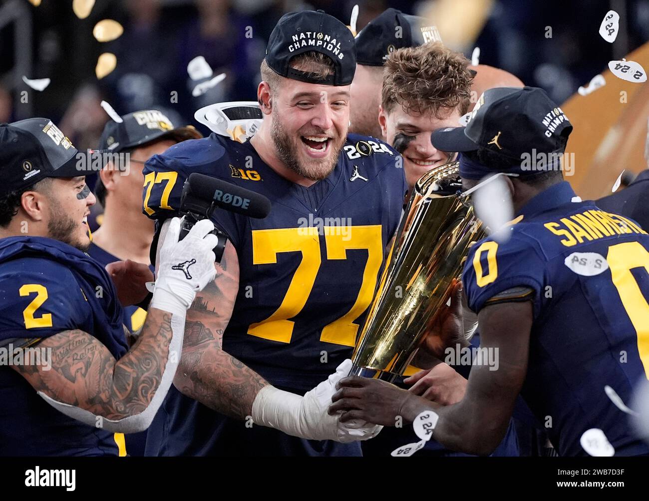 Houston, United States. 08th Jan, 2024. Michigan Wolverines offensive ...