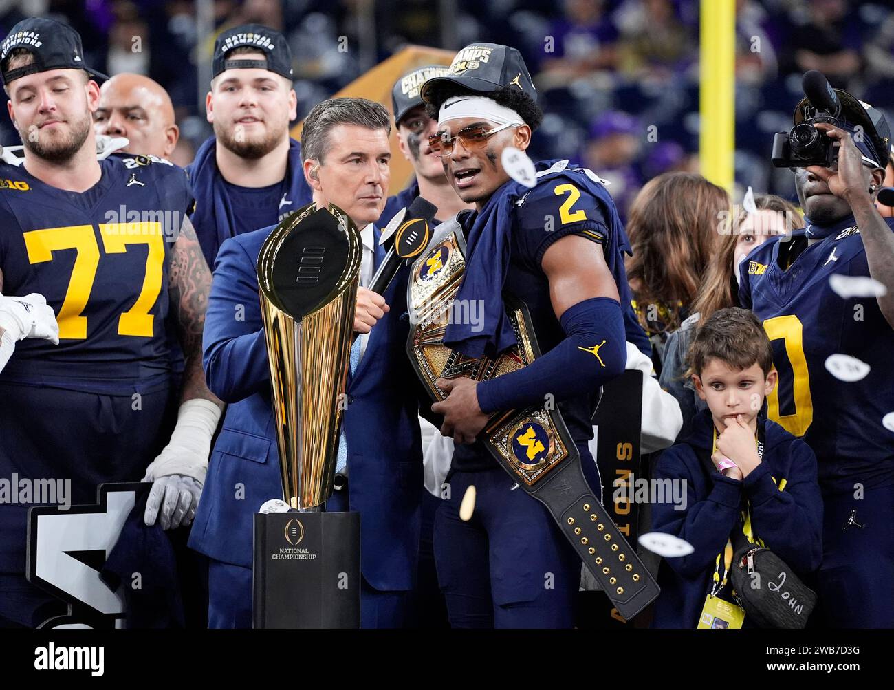 Houston, United States. 08th Jan, 2024. Michigan Wolverines defensive ...