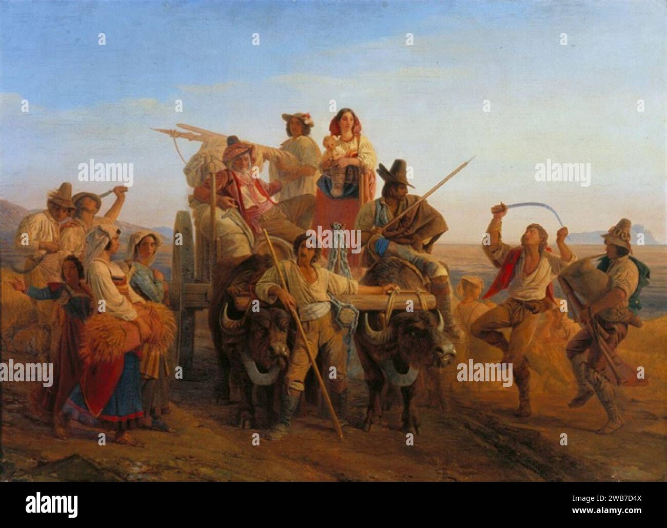 Léopold Robert - Summer Reapers Arriving in the Pontine Marshes Stock ...