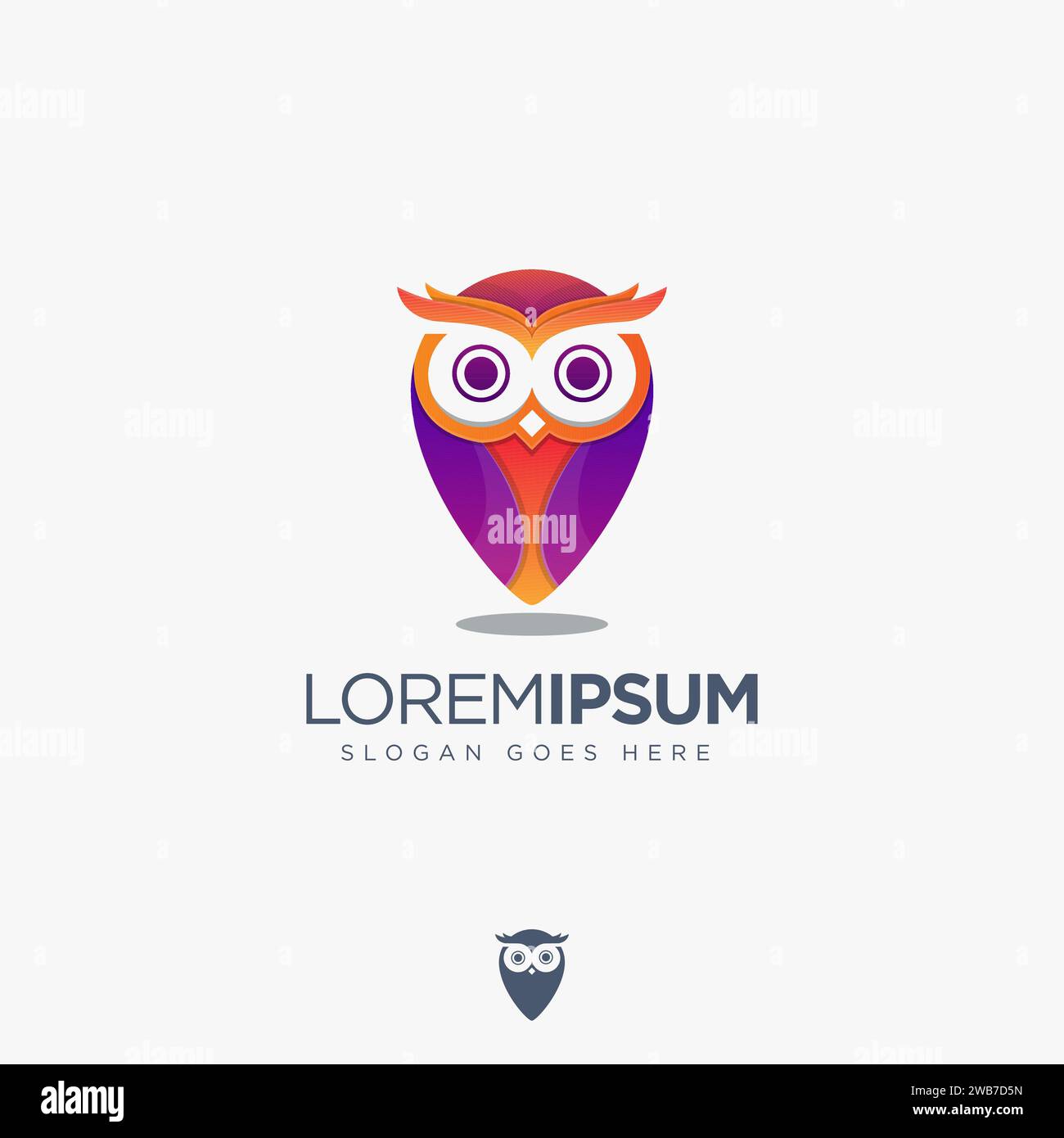 Modern geometric Owl Pin Logo icon vector template on white background ...