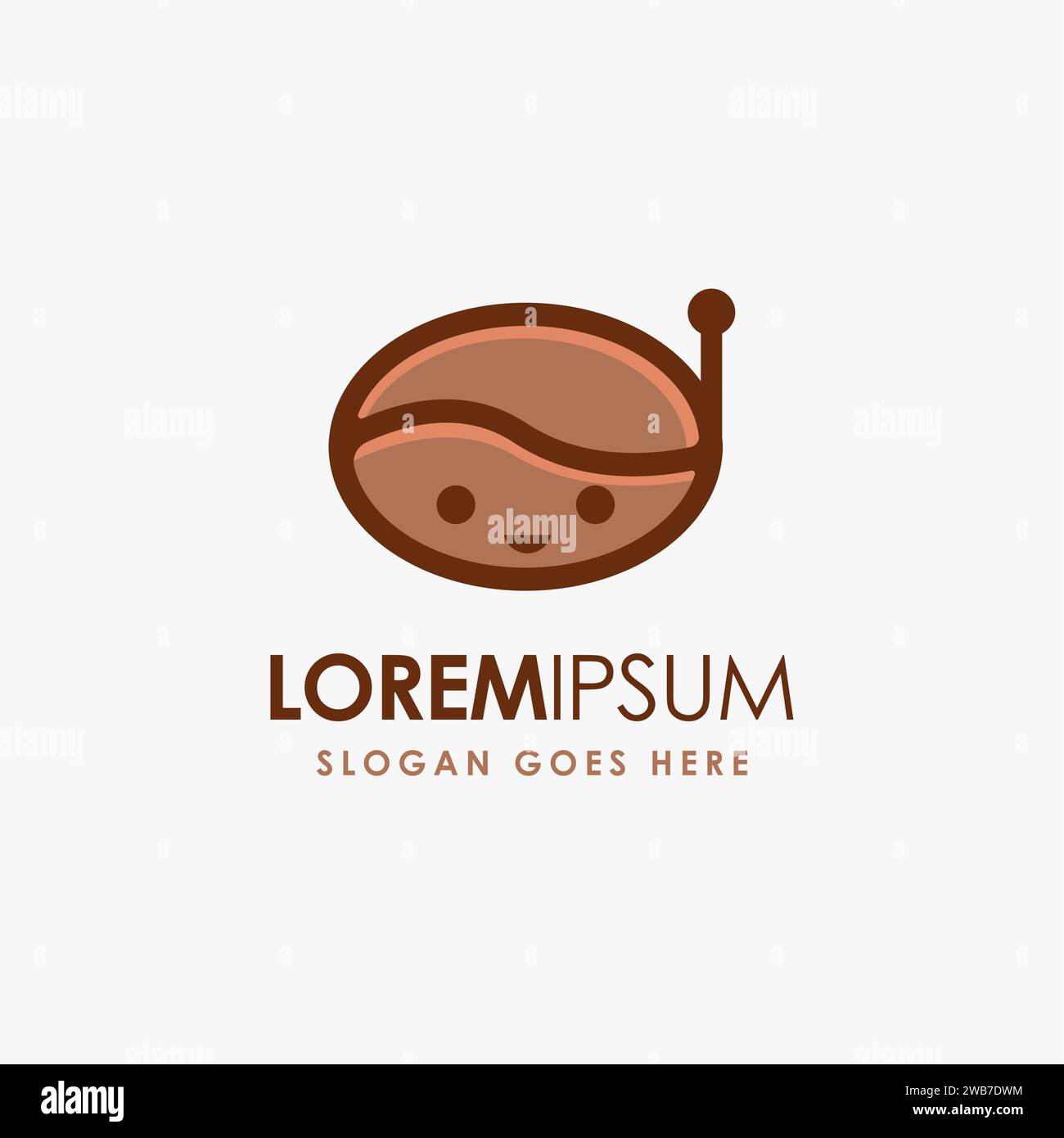 Fun coffee robot logo mascot cartoon icon on white background Stock ...