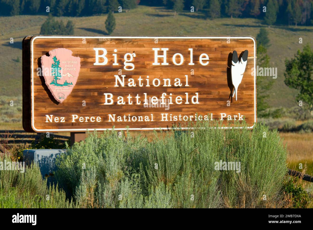 Entrance sign, Big Hole National Battlefield, Nez Perce National ...