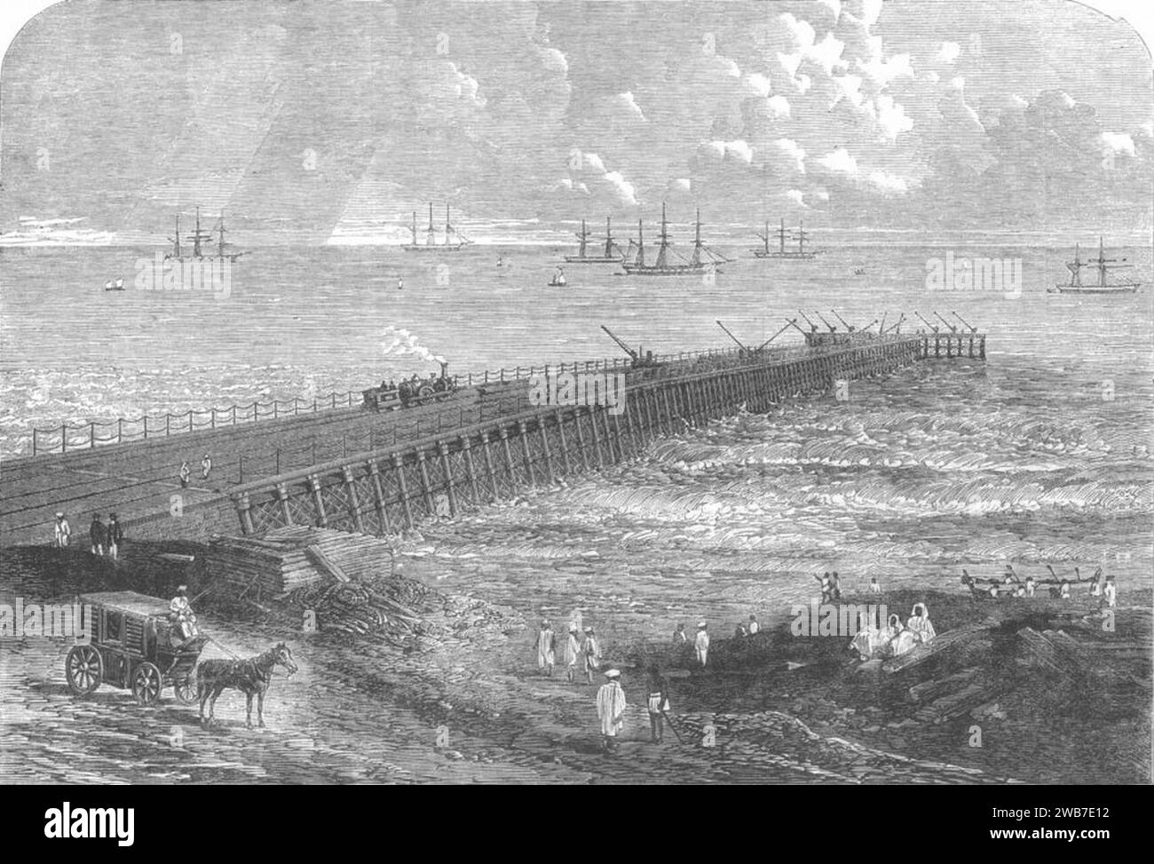 ''Madras Pier, on Screw-Piles, the invention of Mr. Alexander Mitchell ...