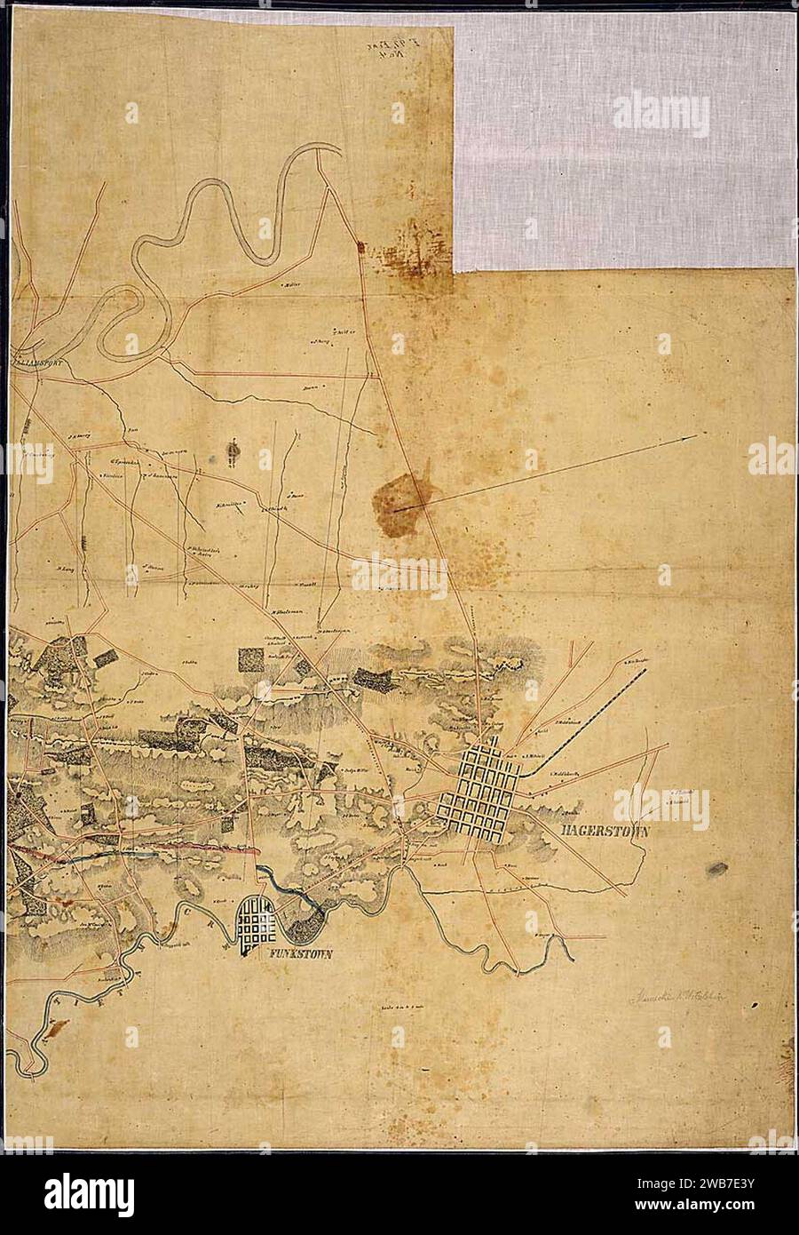 -Map of area in the vicinity of Hagerstown, Funkstown, and Williamsport ...