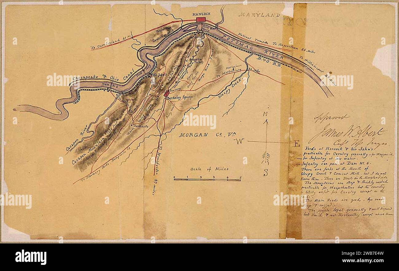 -Map of area in the vicinity of Berkeley Springs Stock Photo - Alamy