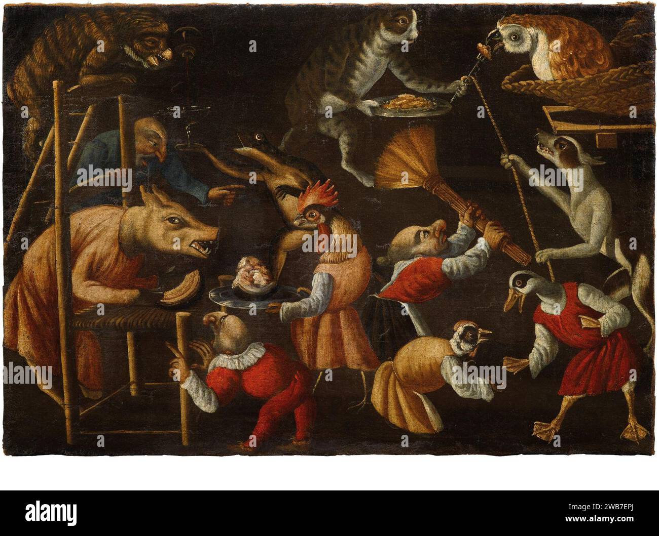 Master of the Fertility of the Egg - Grotesque scene with animals and ...