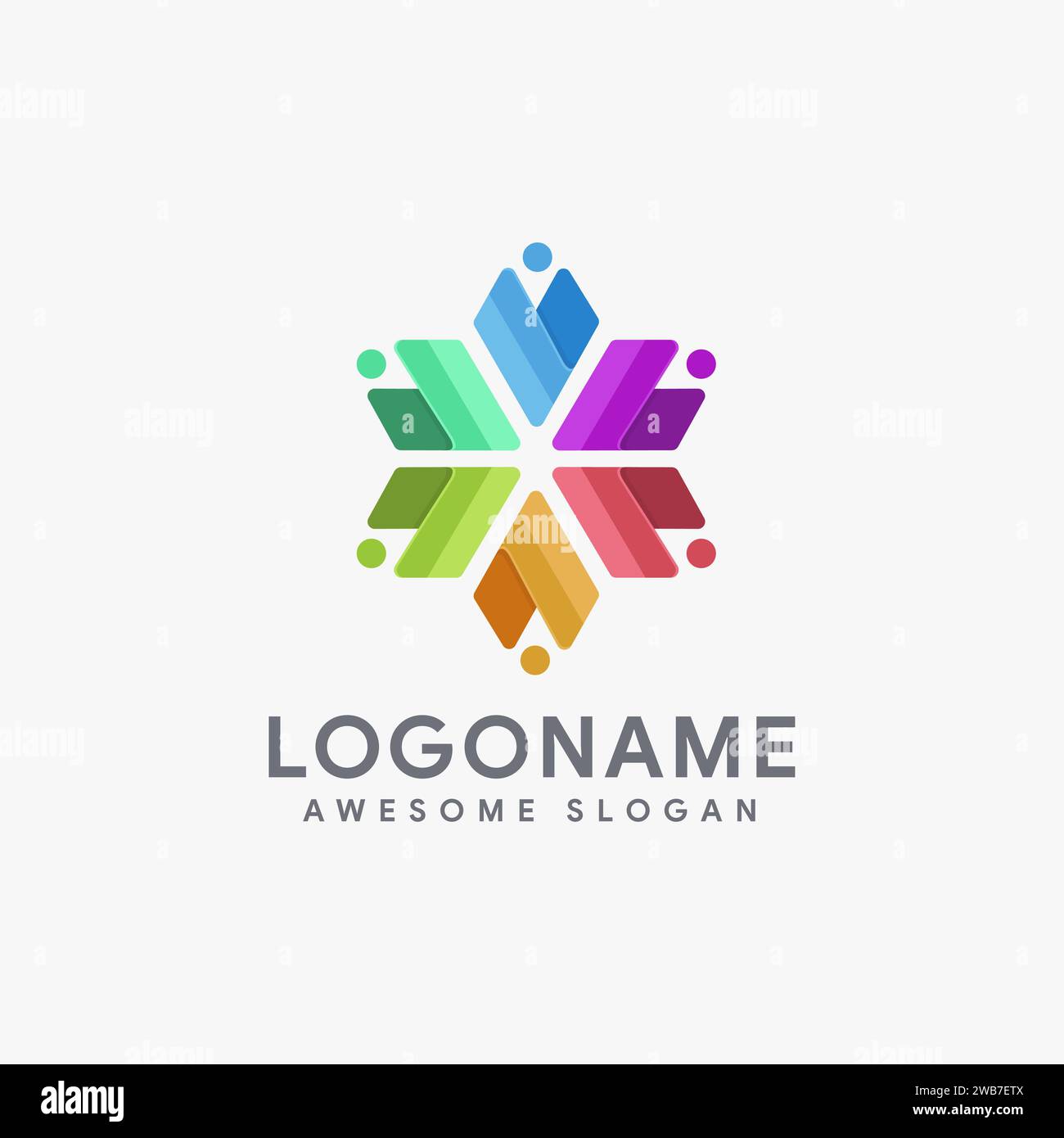 abstract people and collective teamwork logo icon Stock Vector Image ...