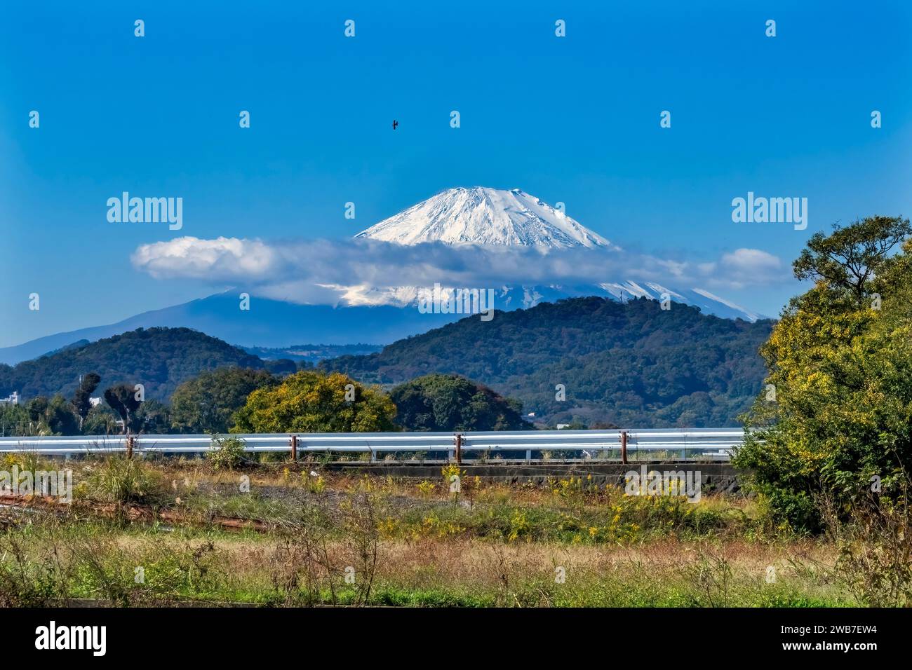 Colorful Snowy Mount Fuji Mountain Airplane Street Hiratuska Kanwagawa ...