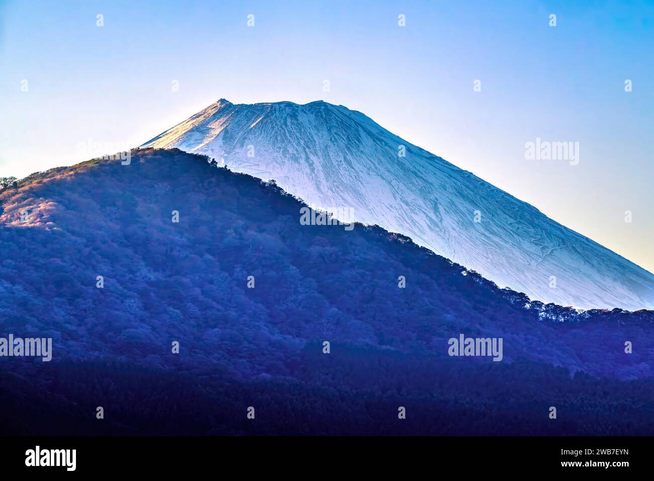 Colorful Snowy Mount Fuji Mountain Hakone Kanwagawa Japan. Last ...