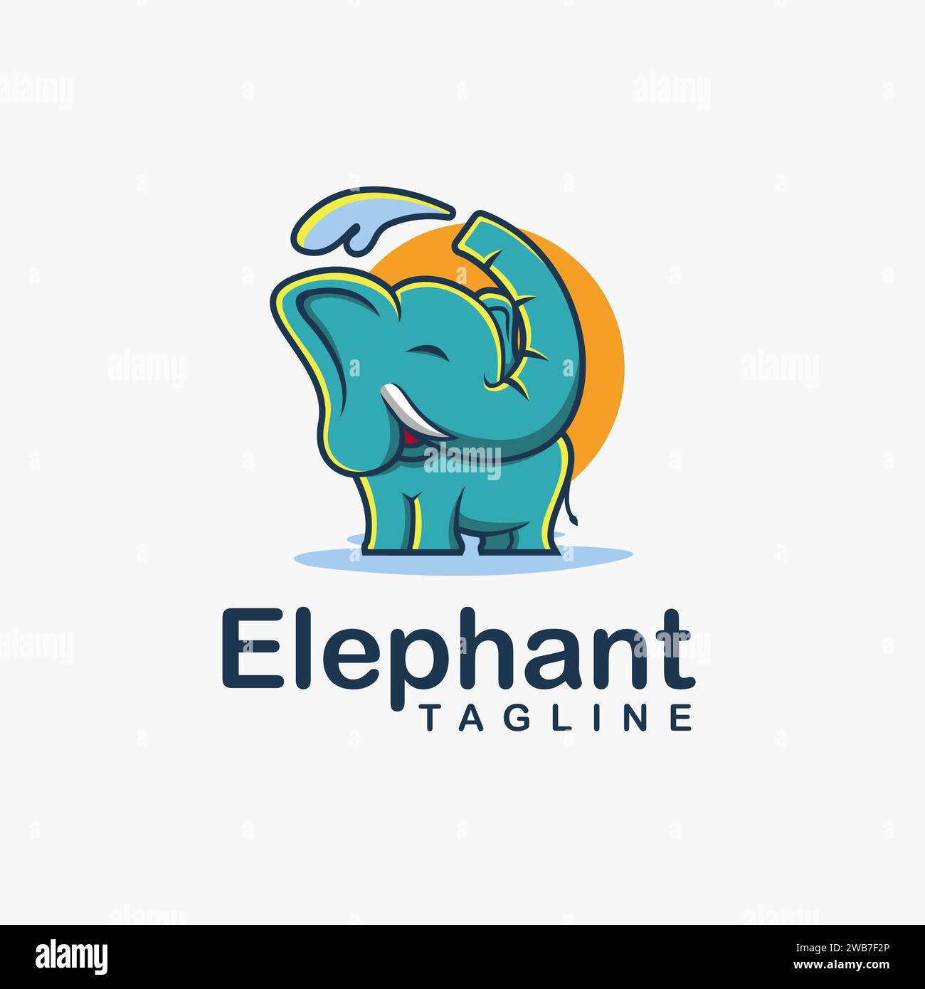 Playing elephant mascot cartoon logo Stock Vector Image & Art - Alamy